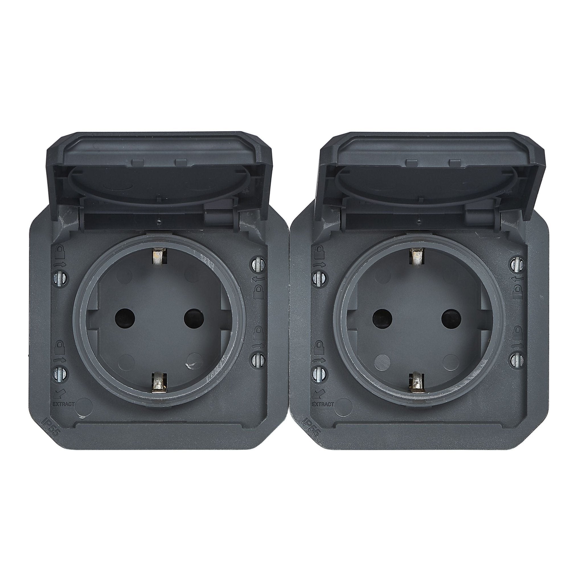 Legrand 069879L Plexo 2-Gang Socket 16A IP55 Anthracite — Gabby Electric