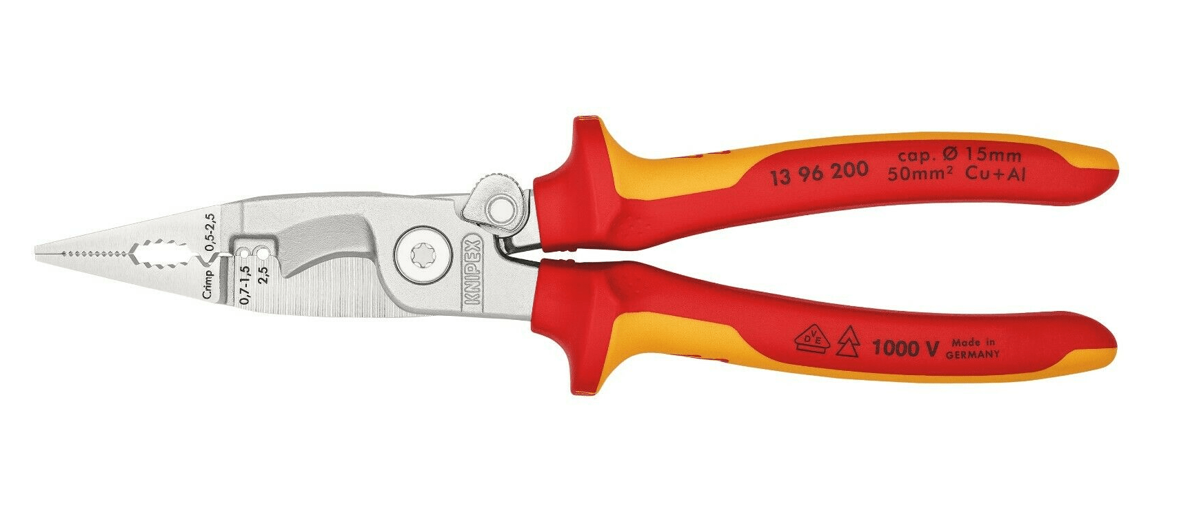Knipex 13 96 200 Electrical Installation Pliers 6-in-1 200mm Chrome ...