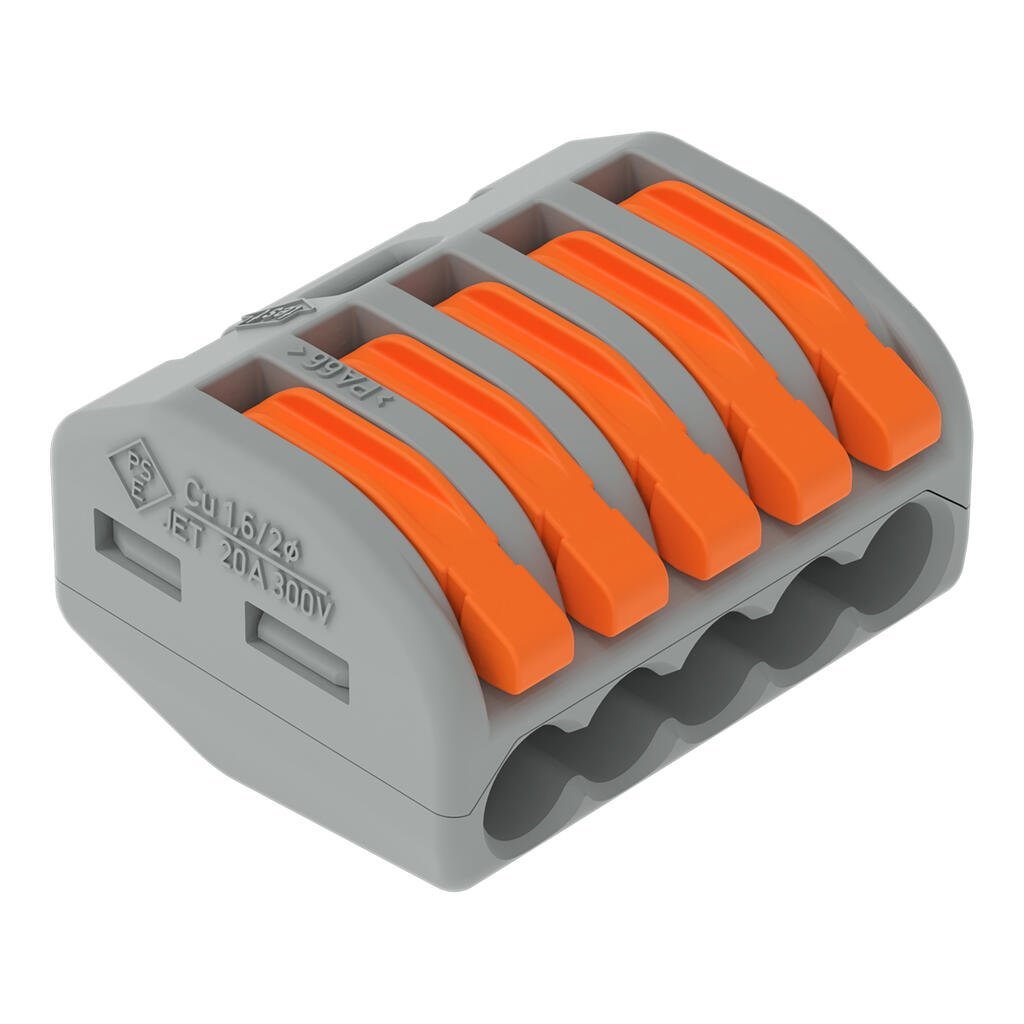 Wago 222-415 Splicing Connector 5-Pole 4mm² Lever — Gabby Electric