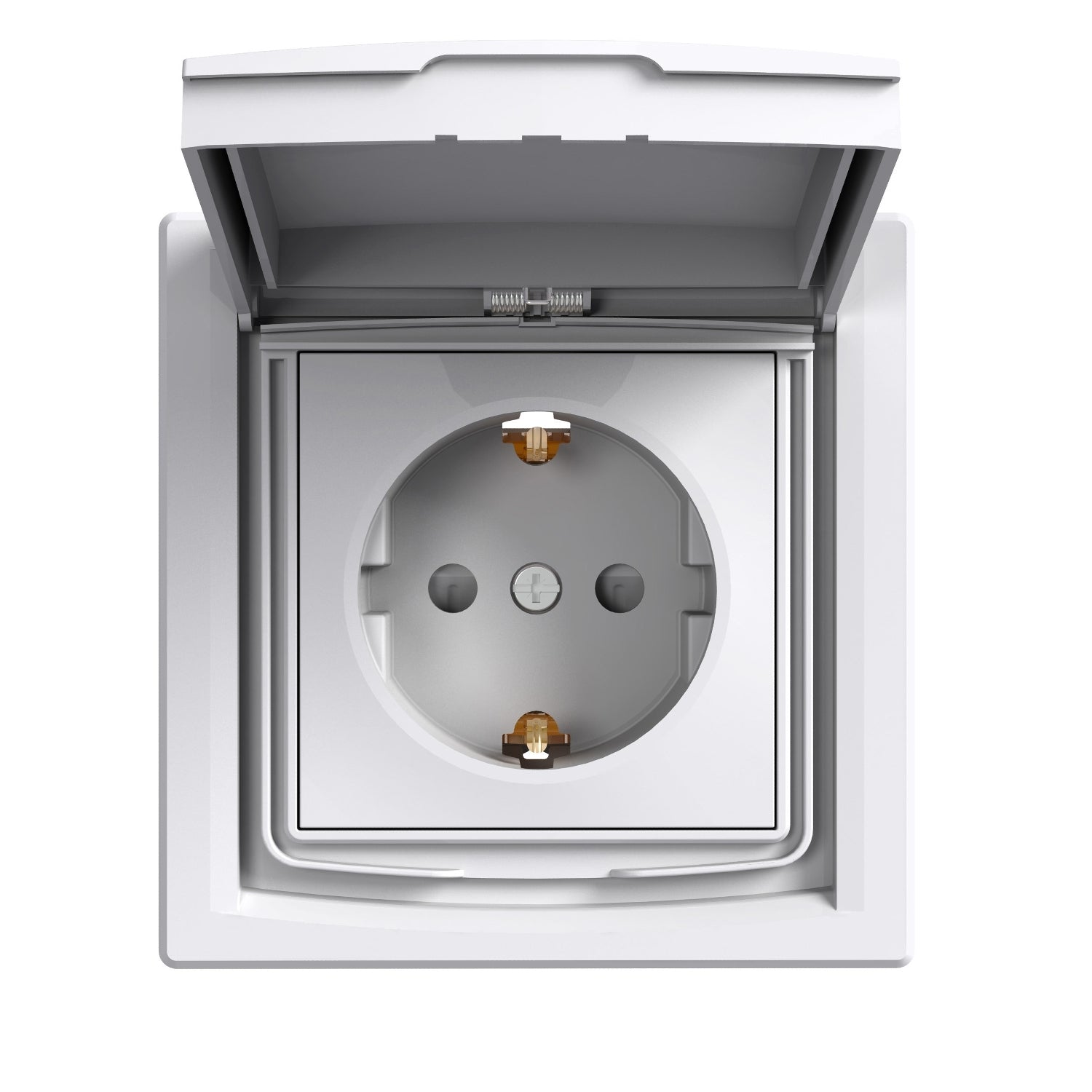 EPH3100321 Asfora - single socket outlet with side earth - 16A lid, sh ...