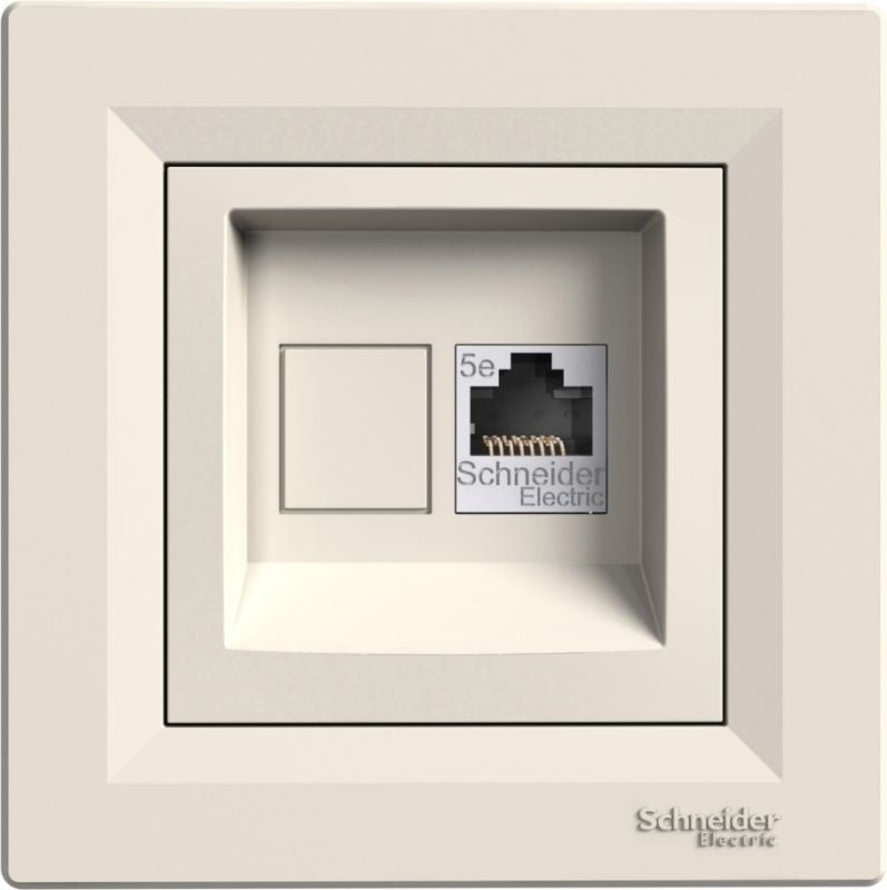 Schneider EPH4300123 Asfora Single Data Socket RJ45 Cat.5E UTP, cream ...